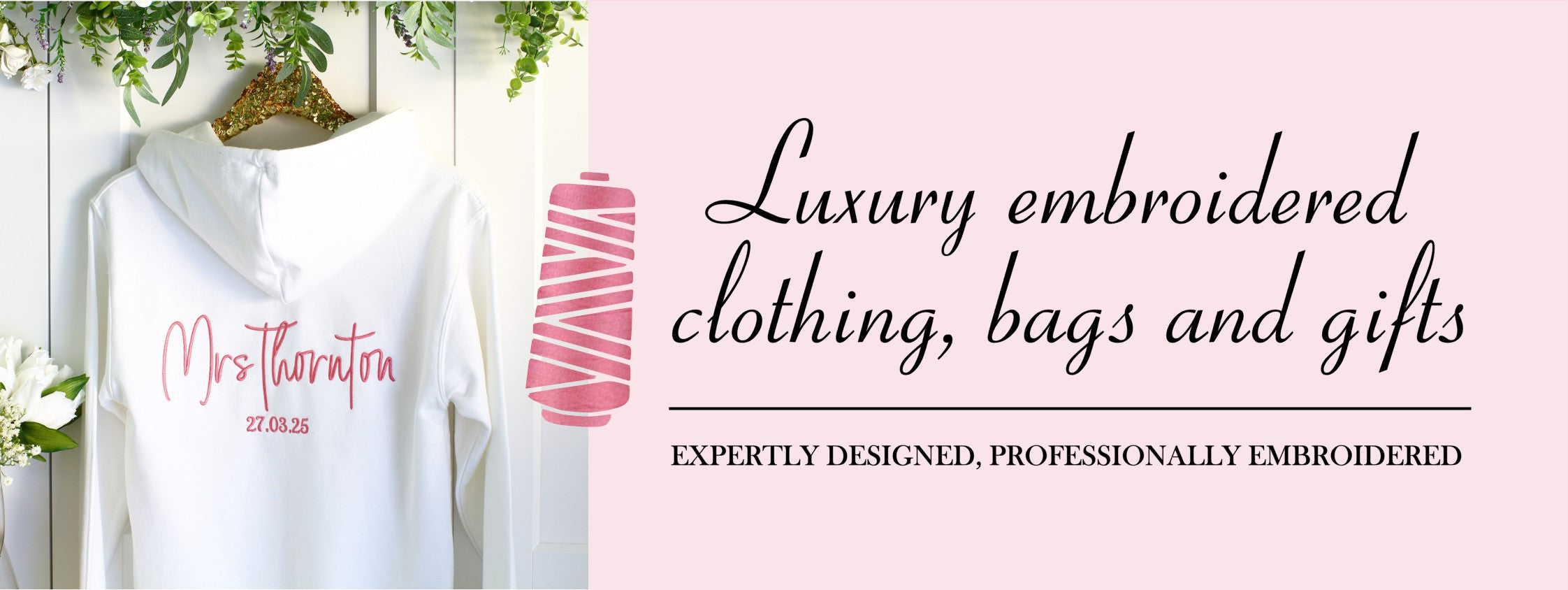 Luxury embroidered Gift Bags,Personalised gifts, Embroidered clothing ...